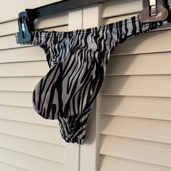 JJ Malibu | Underwear & Socks | Jj Malibu Silver Zebra Thong | Poshmark